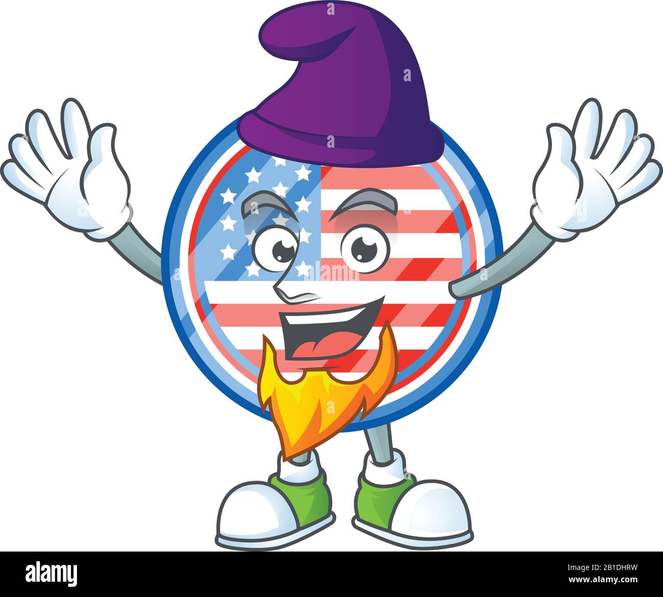 Cute circle badges USA mascot icon performed as an Elf on the stage ...