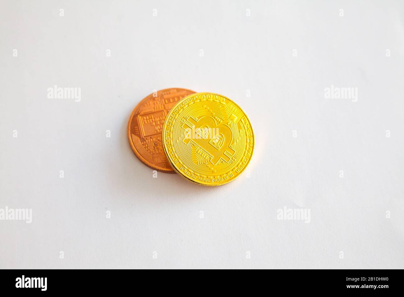 Bitcoin king of crypto currency on a computer background, Gold, Bronze ...