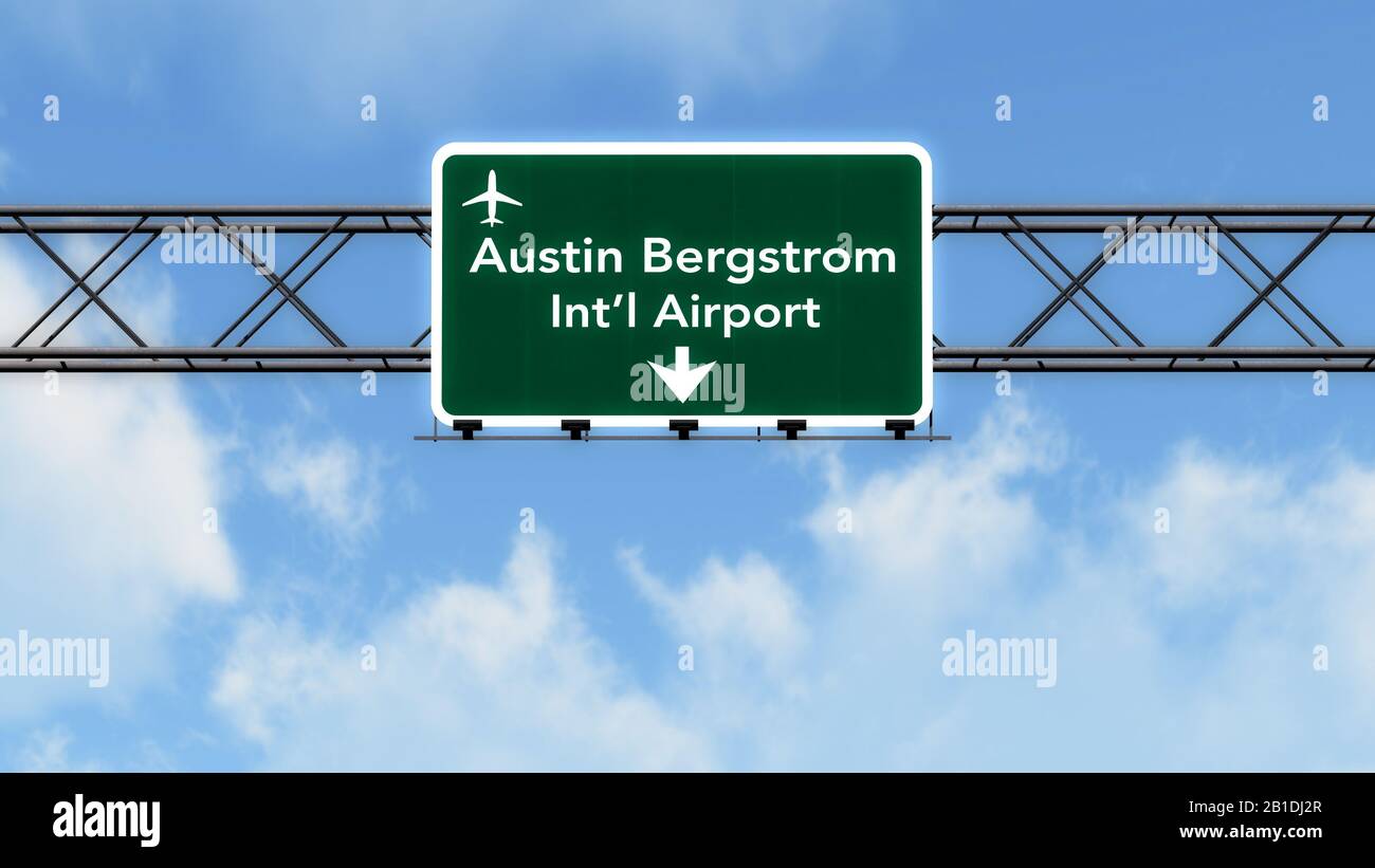 Austin USA Airport Highway Sign 3D Illustration Stock Photo - Alamy