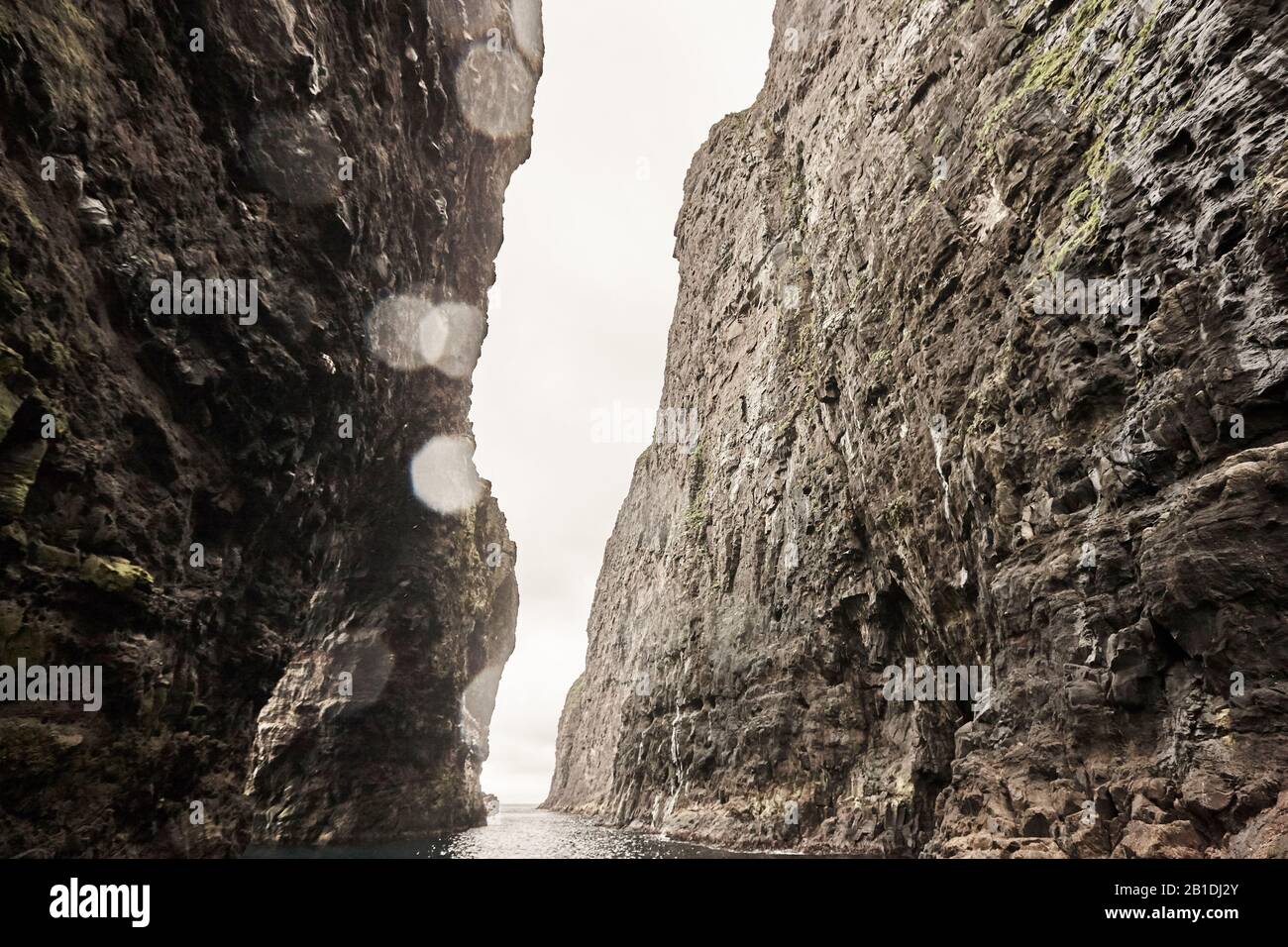 Stunning stone cliffs on atlantic ocean in Faroe islands Stock Photo ...
