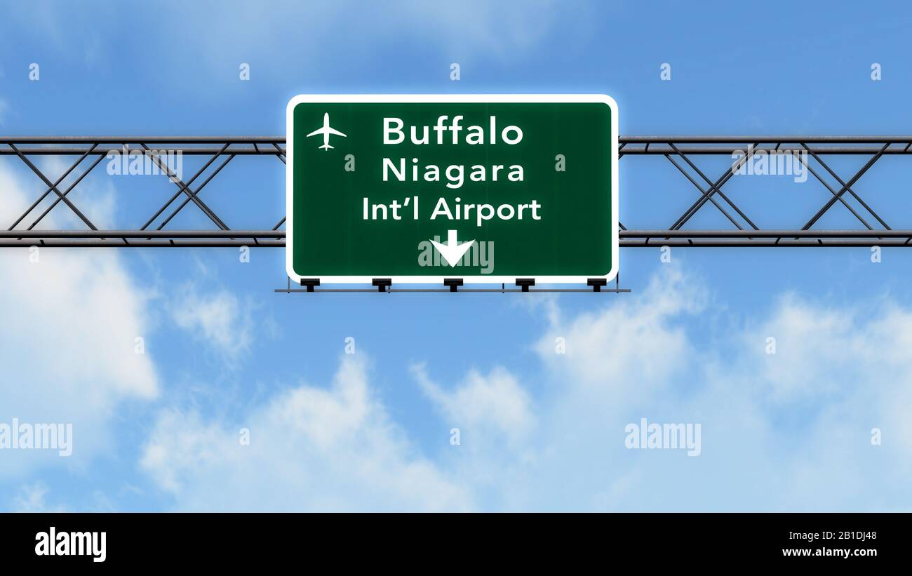 Buffalo USA Airport Highway Sign 3D Illustration Stock Photo - Alamy