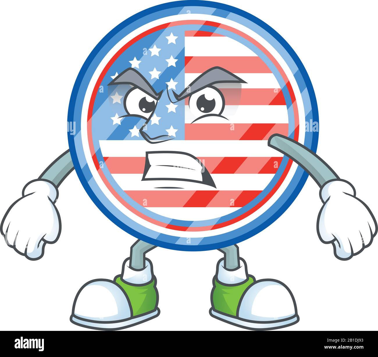 cartoon character of circle badges USA with angry face Stock Vector ...