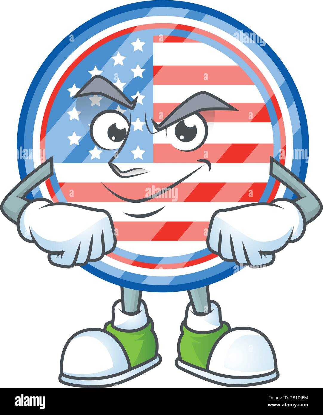 Circle badges USA mascot icon design style with Smirking face Stock ...