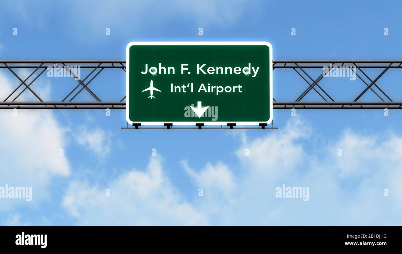 New York JFK USA Airport Highway Sign 3D Illustration Stock Photo - Alamy