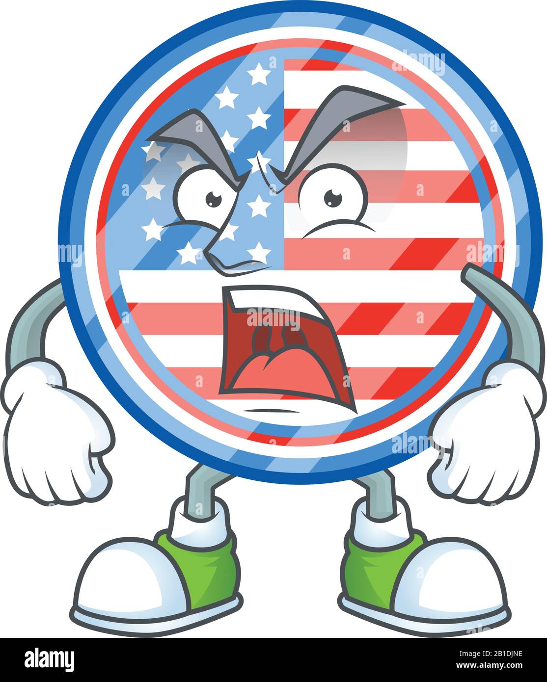 Circle badges USA cartoon character design with angry face Stock Vector ...