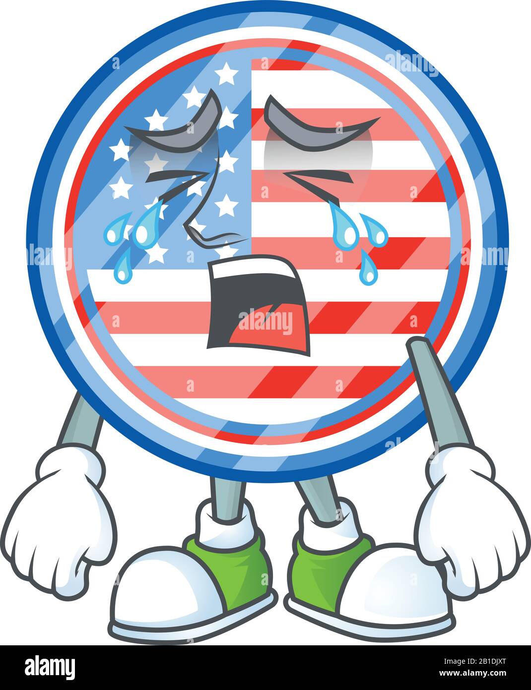 A crying circle badges USA mascot design style Stock Vector Image & Art ...