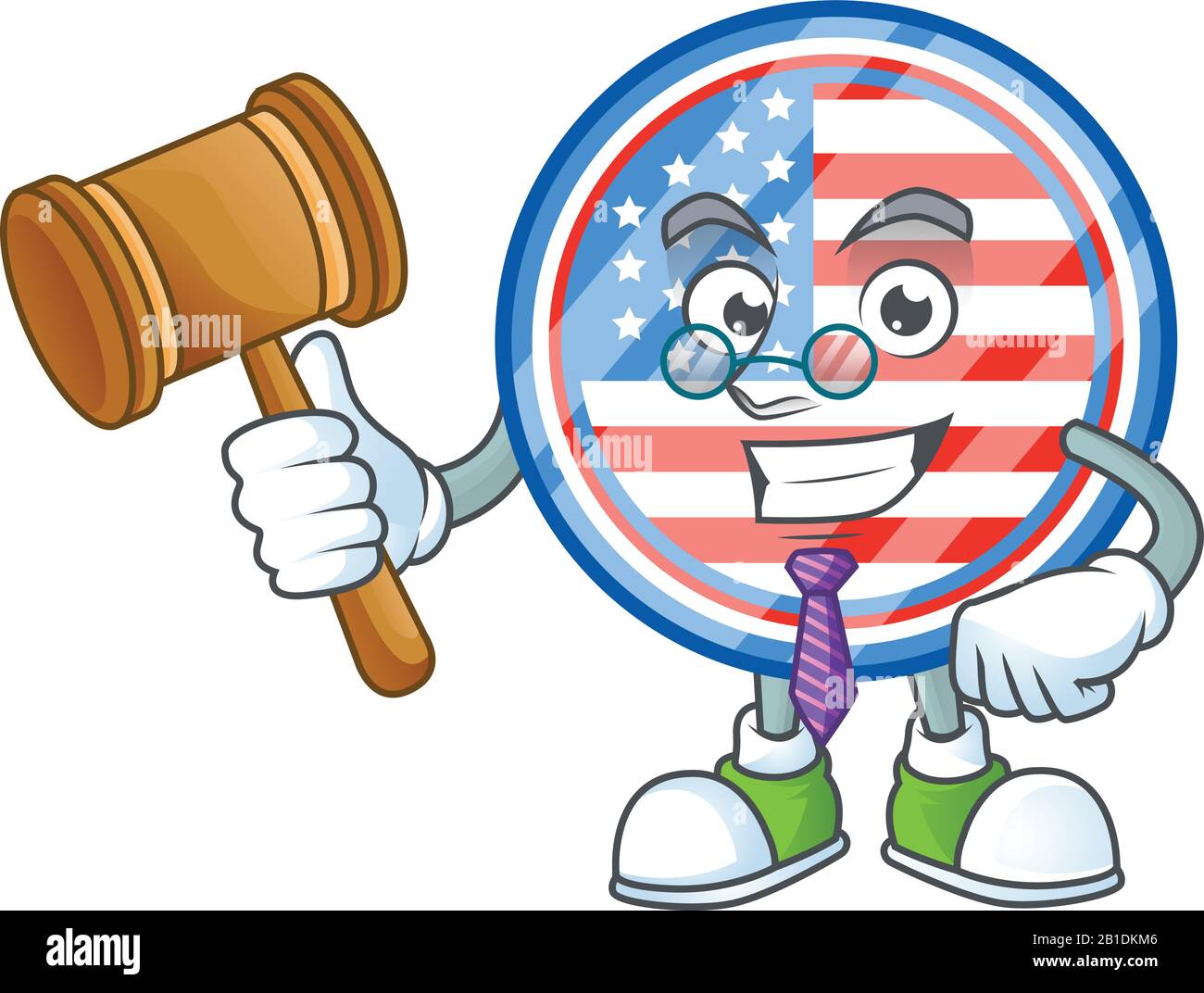 A wise Judge circle badges USA in comic strip character design Stock ...