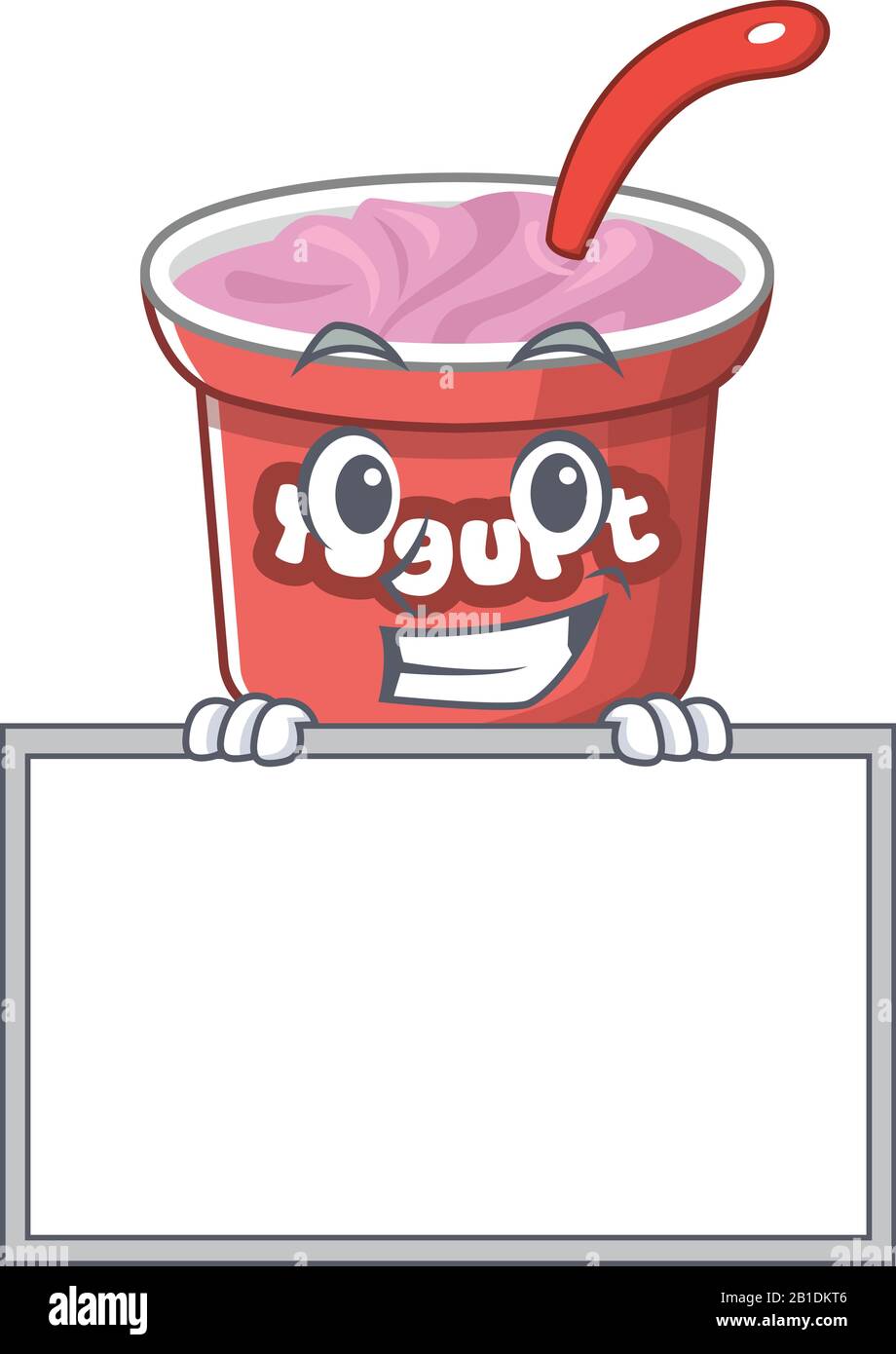 Yogurt cartoon design concept grinning with board Stock Vector Image ...