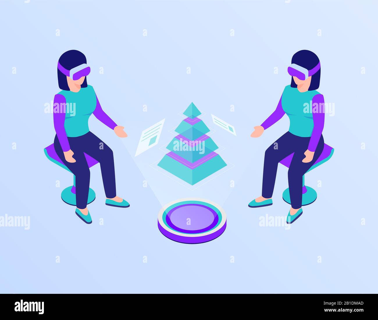 data graph and chart report summary presented in vr virtual reality ...