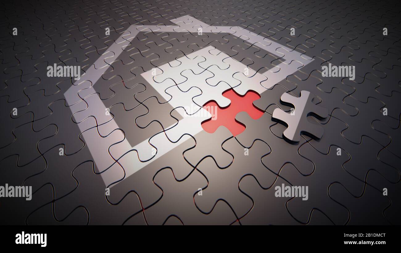House make of puzzle Real Estate Stock Photo - Alamy