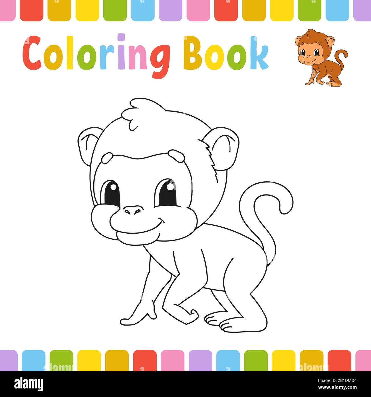 Coloring book pages for kids. Cute cartoon vector illustration Stock ...