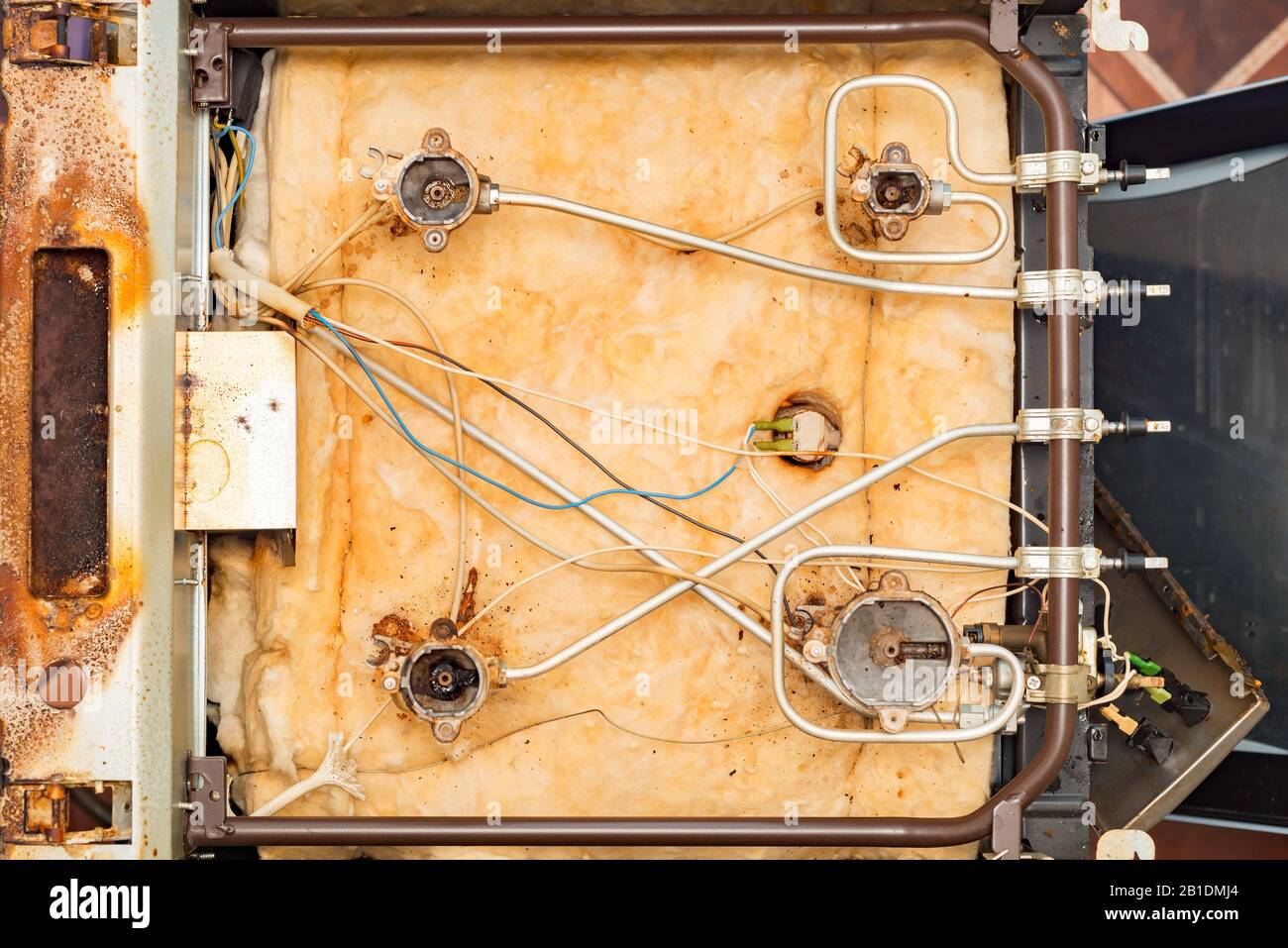 gas stove repair. disassembled old kitchen cooking equipment Stock ...