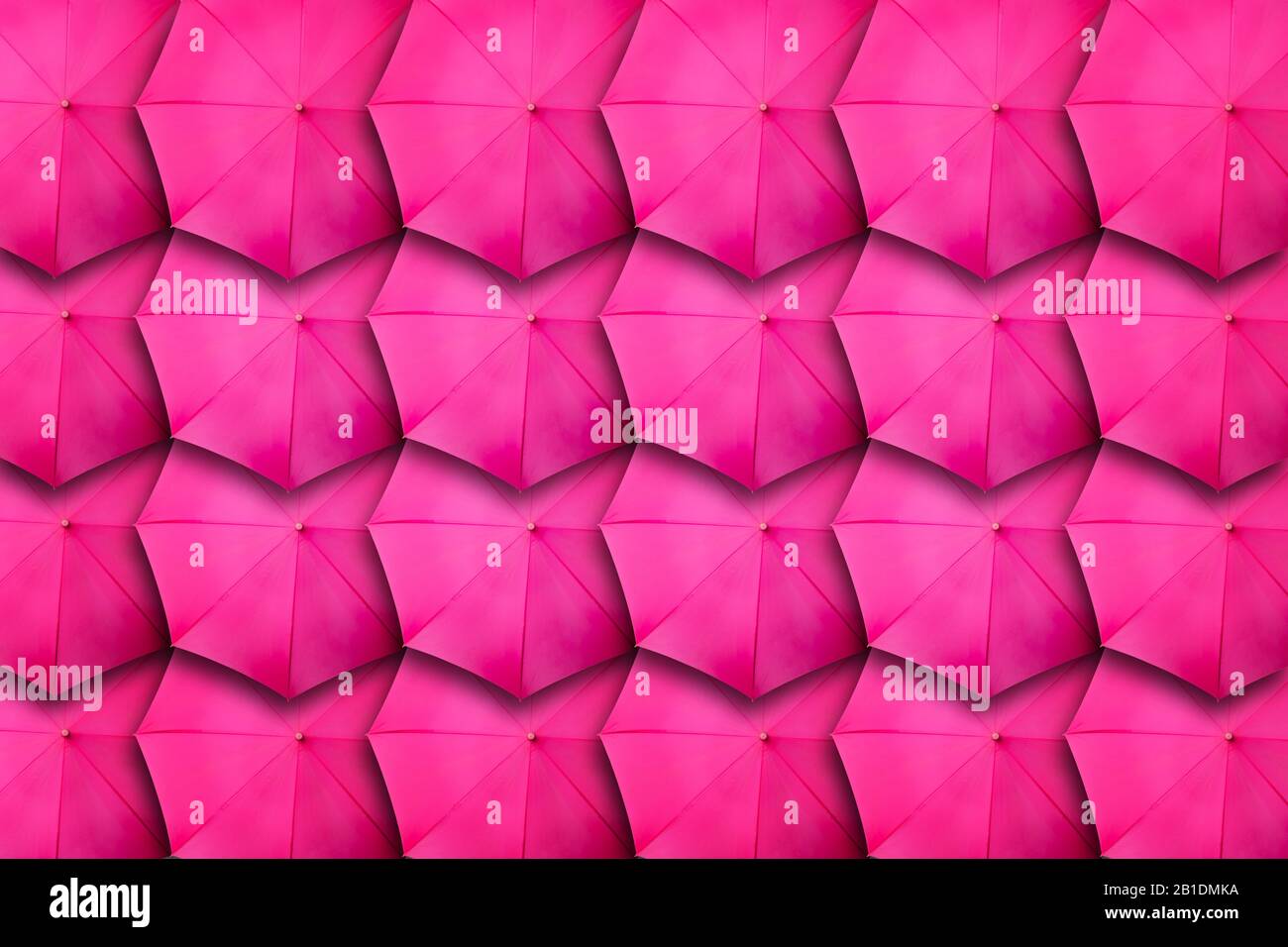 Pink umbrella pattern arrangement. Top view creative umbrella ...