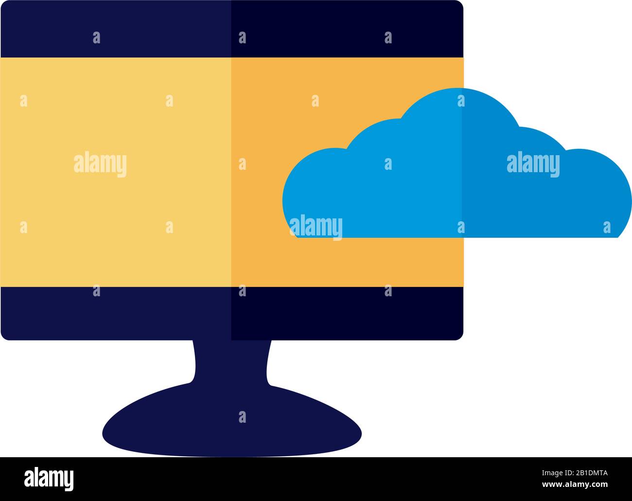 cloud computing with computer flat style Stock Vector Image & Art - Alamy