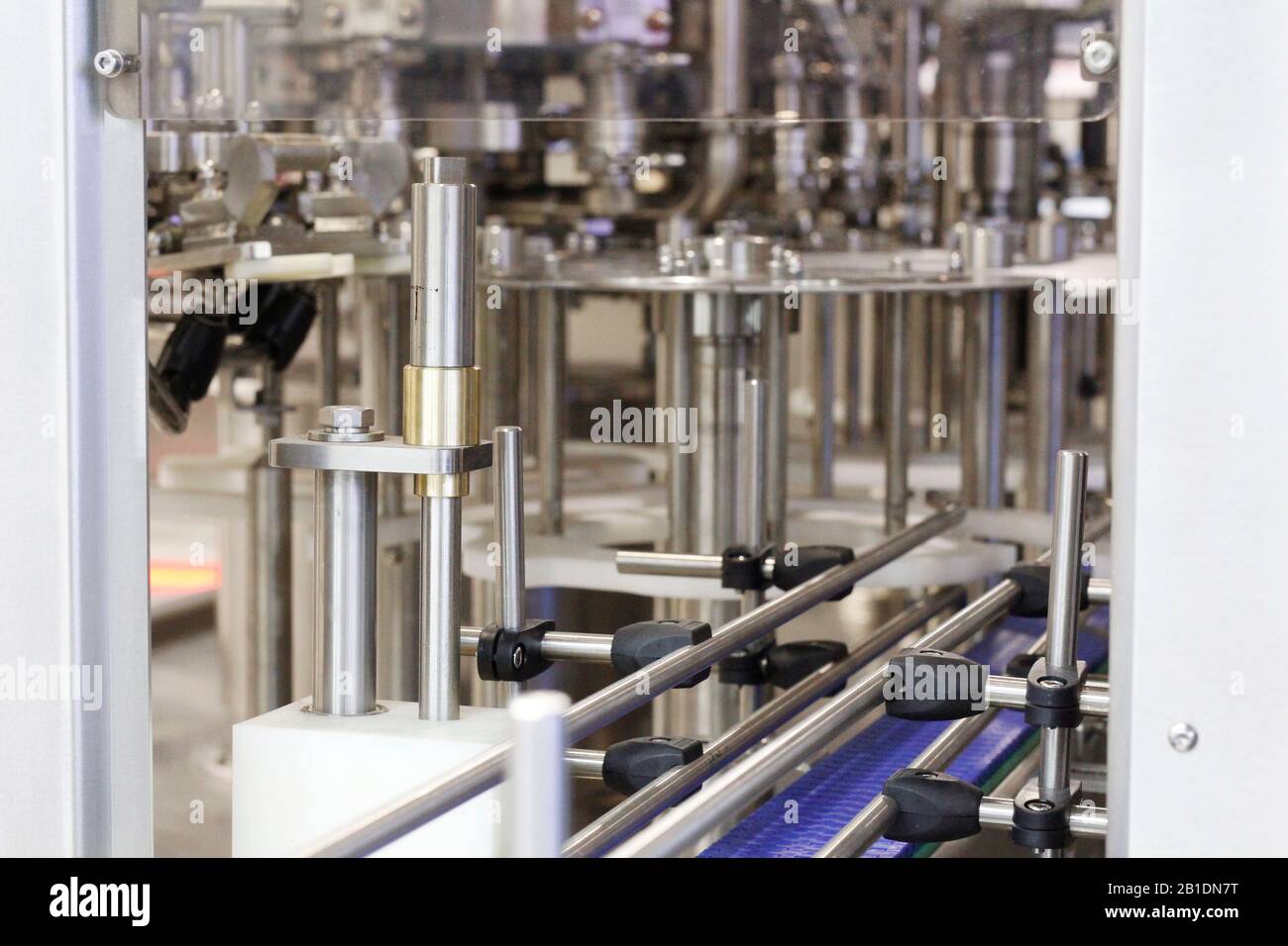 Stainless steel pipes in a food factory. Stainless pipe fittings ...