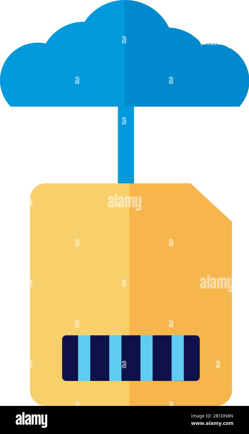 cloud computing with sd card flat style Stock Vector Image & Art - Alamy