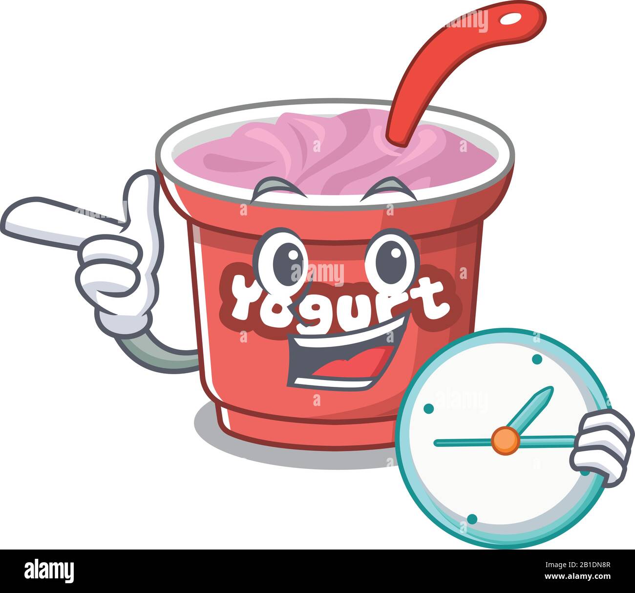 cartoon character in concept yogurt having clock Stock Vector Image ...