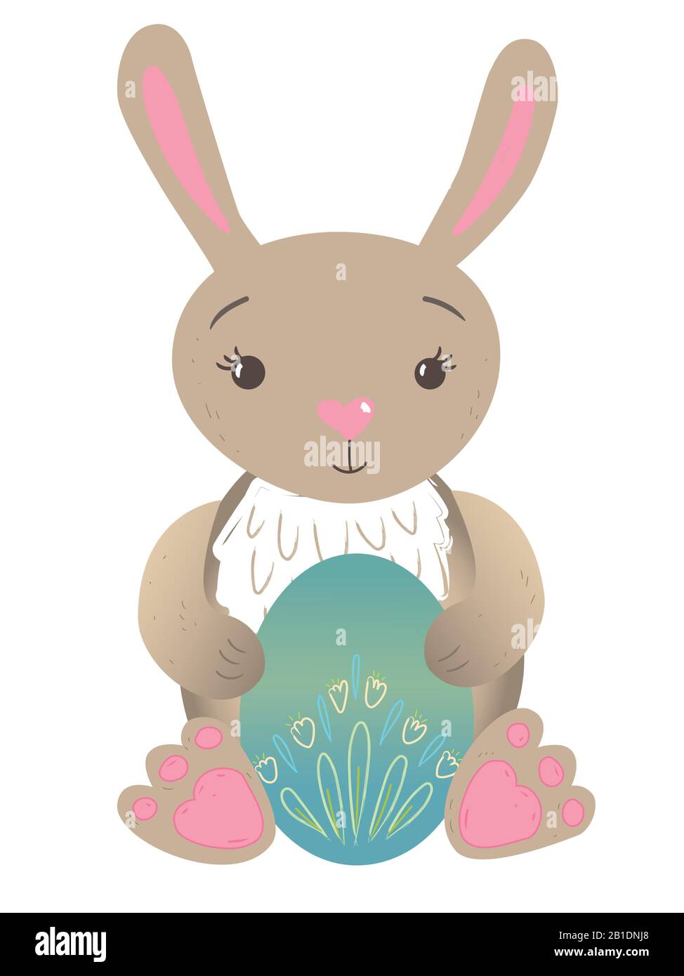 Easter rabbit with blue egg. Greeting card design Stock Vector Image ...