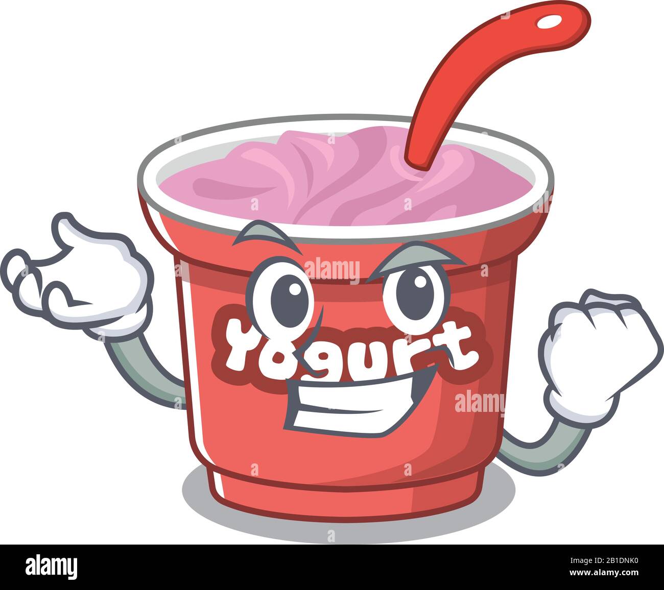 cool confident Successful yogurt cartoon character style Stock Vector ...