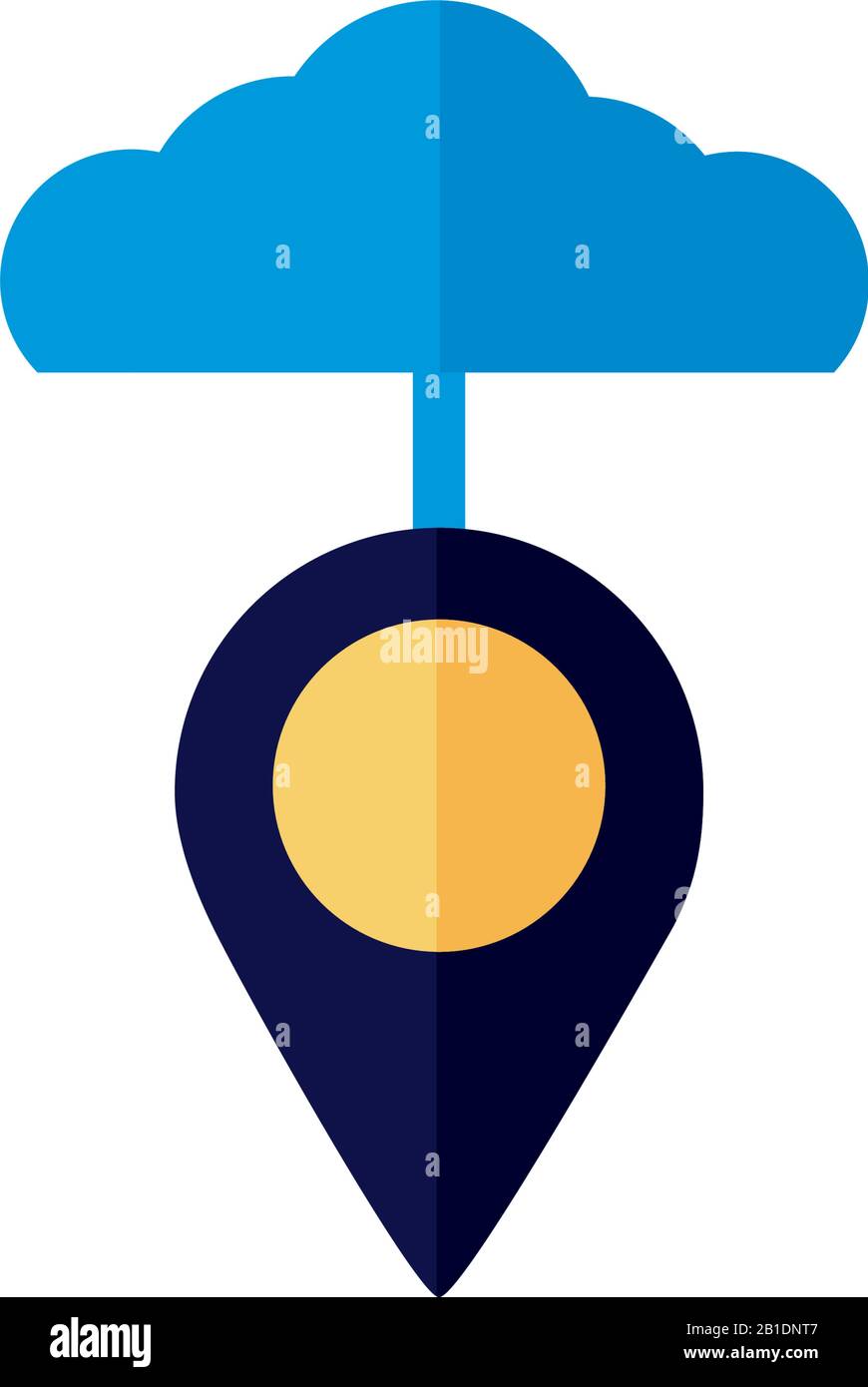 cloud computing with pin location flat style Stock Vector Image & Art ...