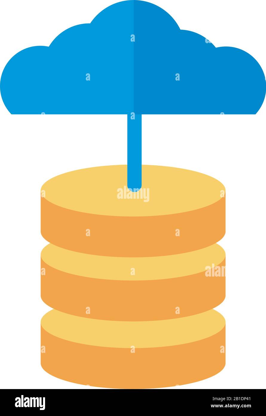Cloud Computing With Data Disks Flat Style Stock Vector Image And Art Alamy