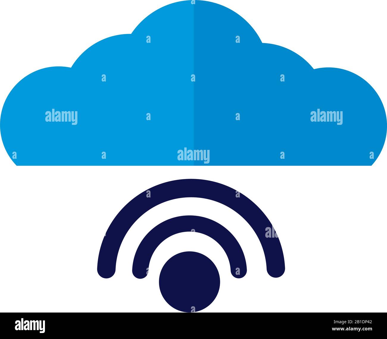 cloud computing with wifi signal flat style Stock Vector Image & Art ...