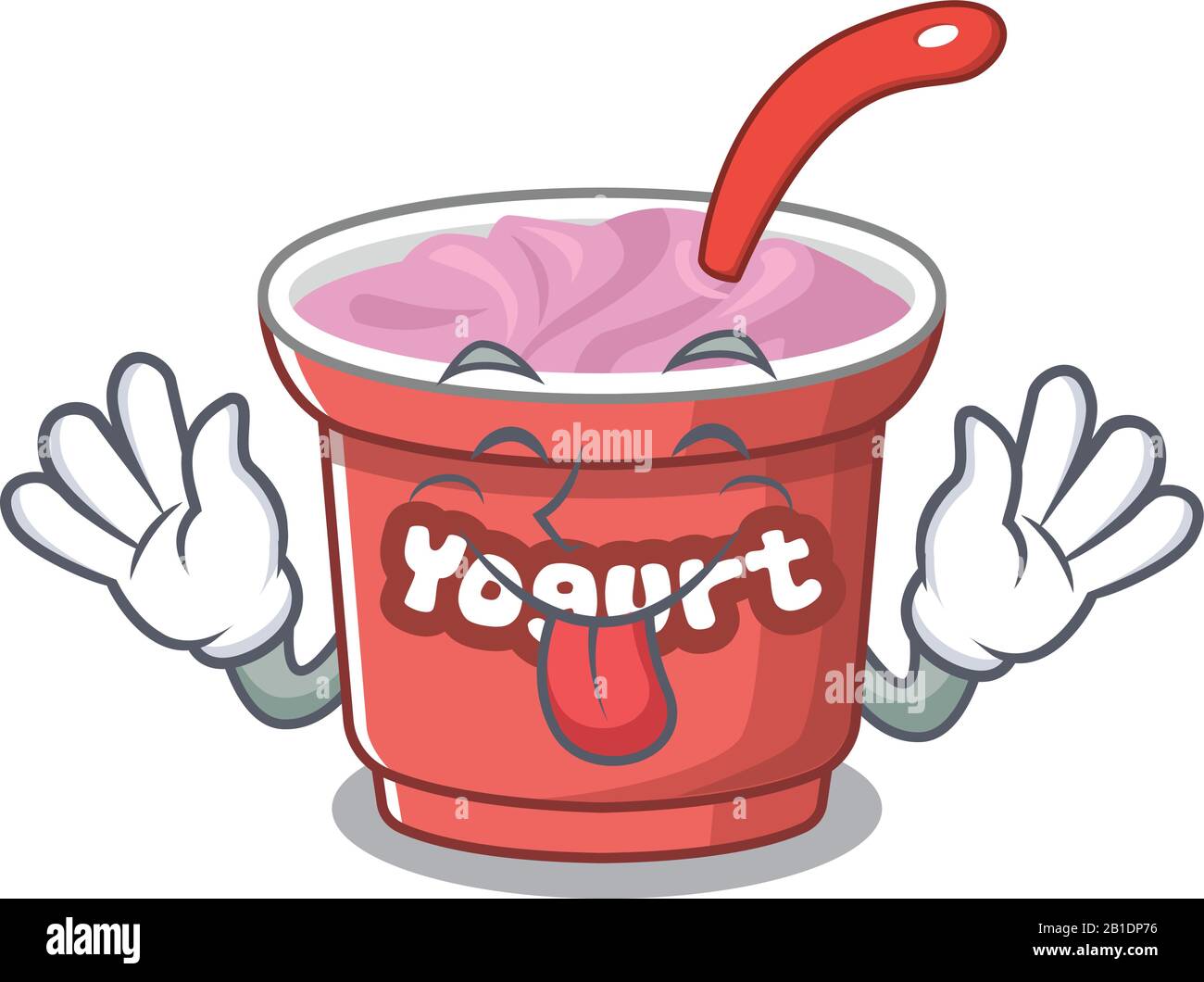 Funny yogurt mascot design with Tongue out Stock Vector Image & Art - Alamy