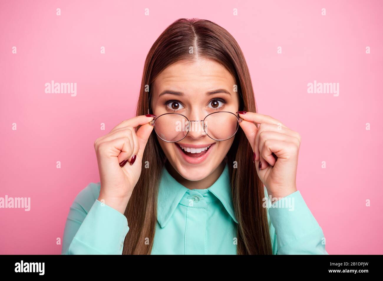 Omg black friday ads wow. Close up photo astonished crazy girl see ...