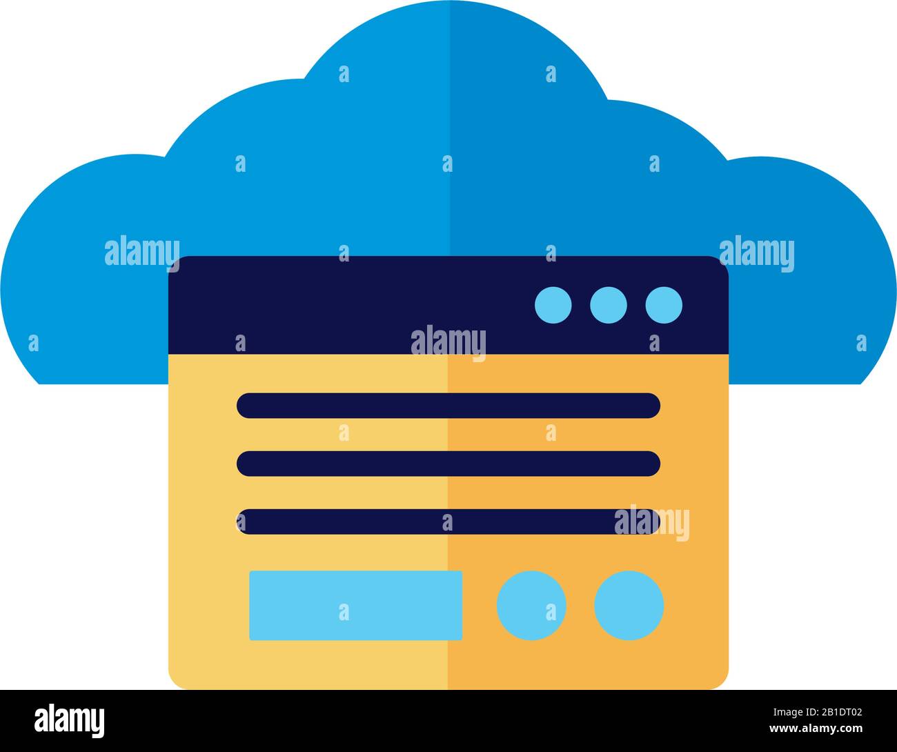 cloud computing with webpage template flat style Stock Vector Image ...