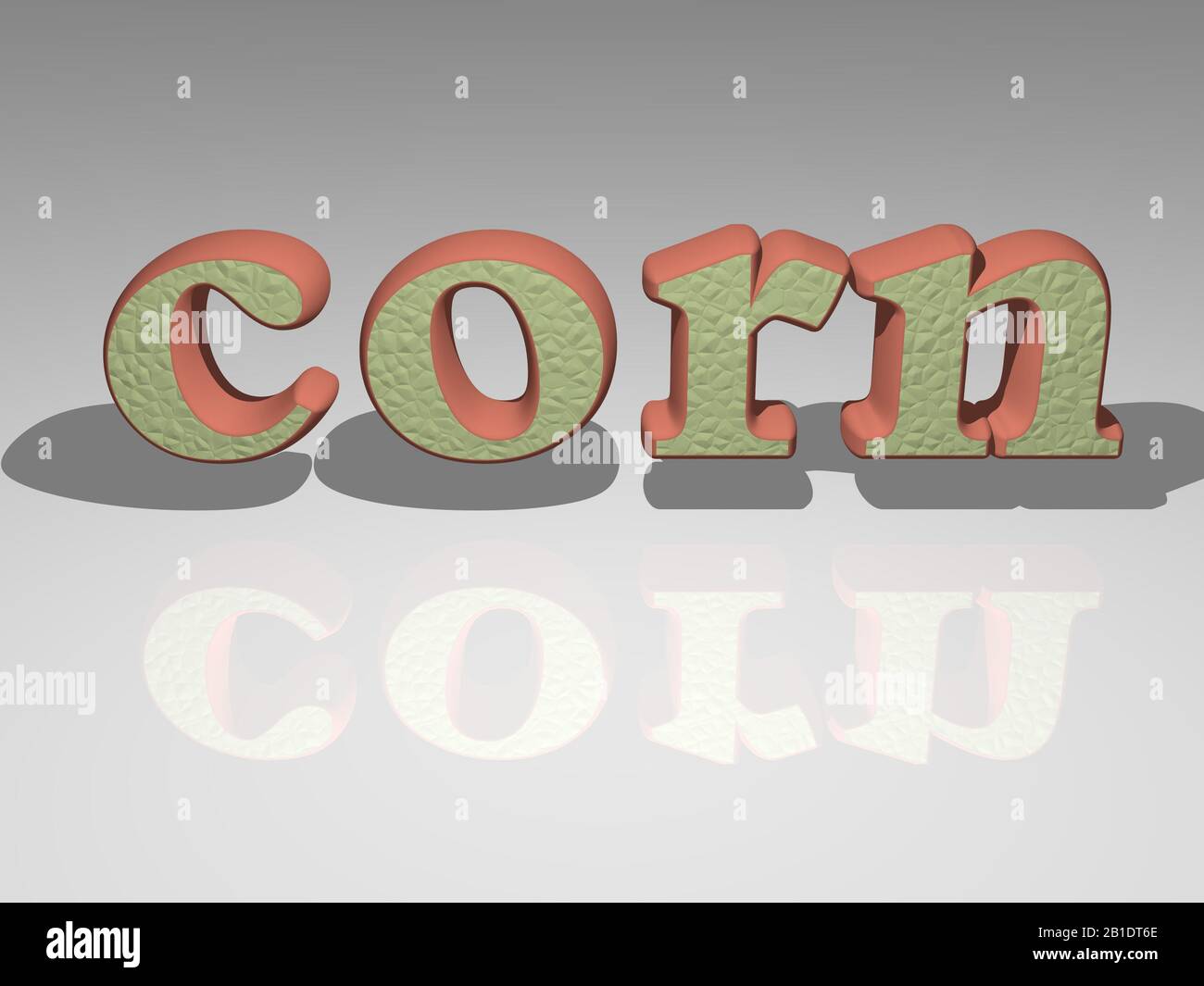 Colorful CORN written with 3D illustration from a front perspective ...