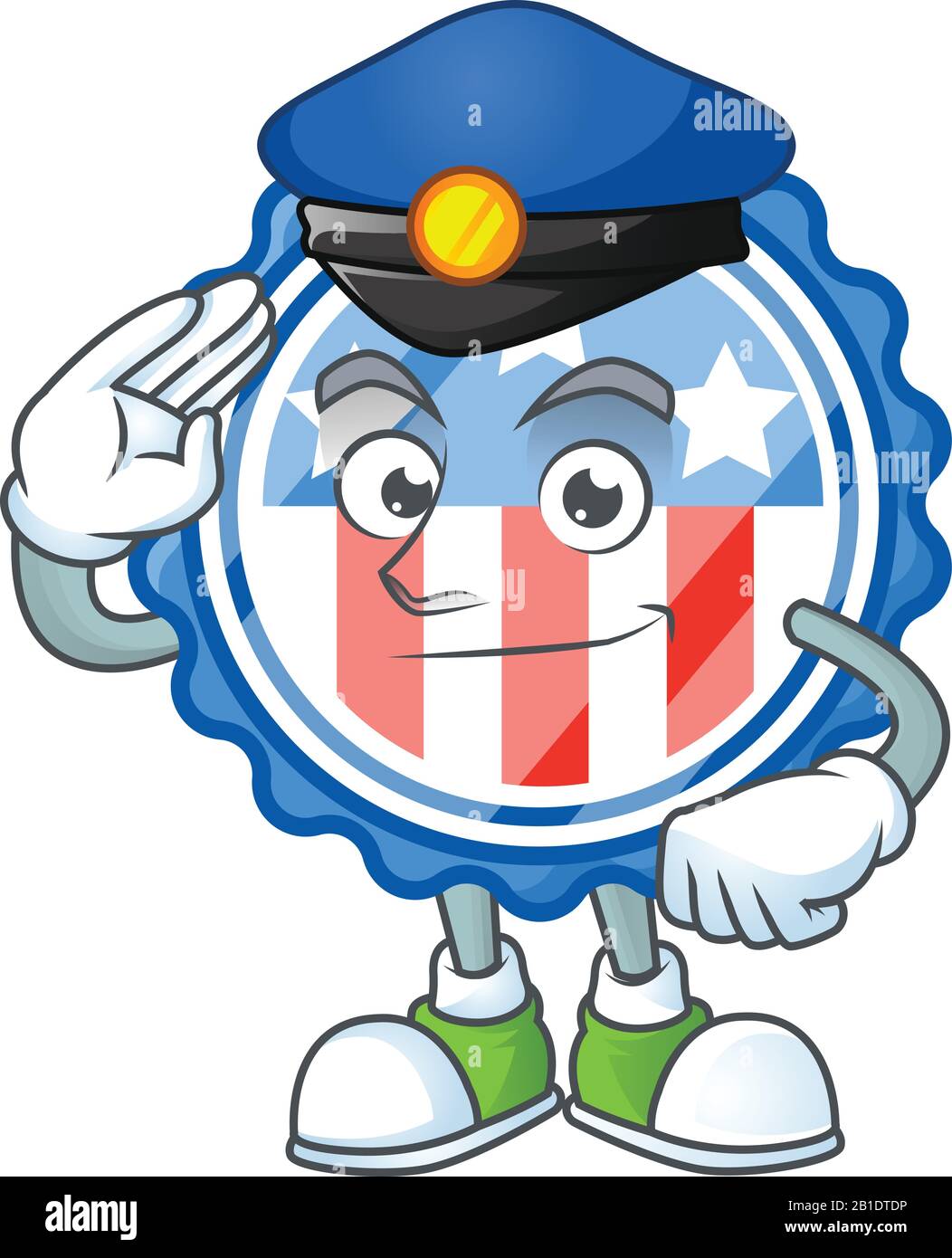 A character design of circle badges USA with star working as a Police ...