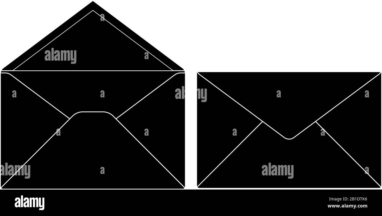 Black and white envelope icon hi-res stock photography and images - Alamy