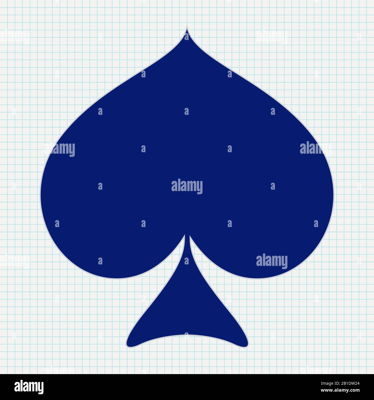 Card suit spade. Icon on lined paper background Stock Vector Image ...