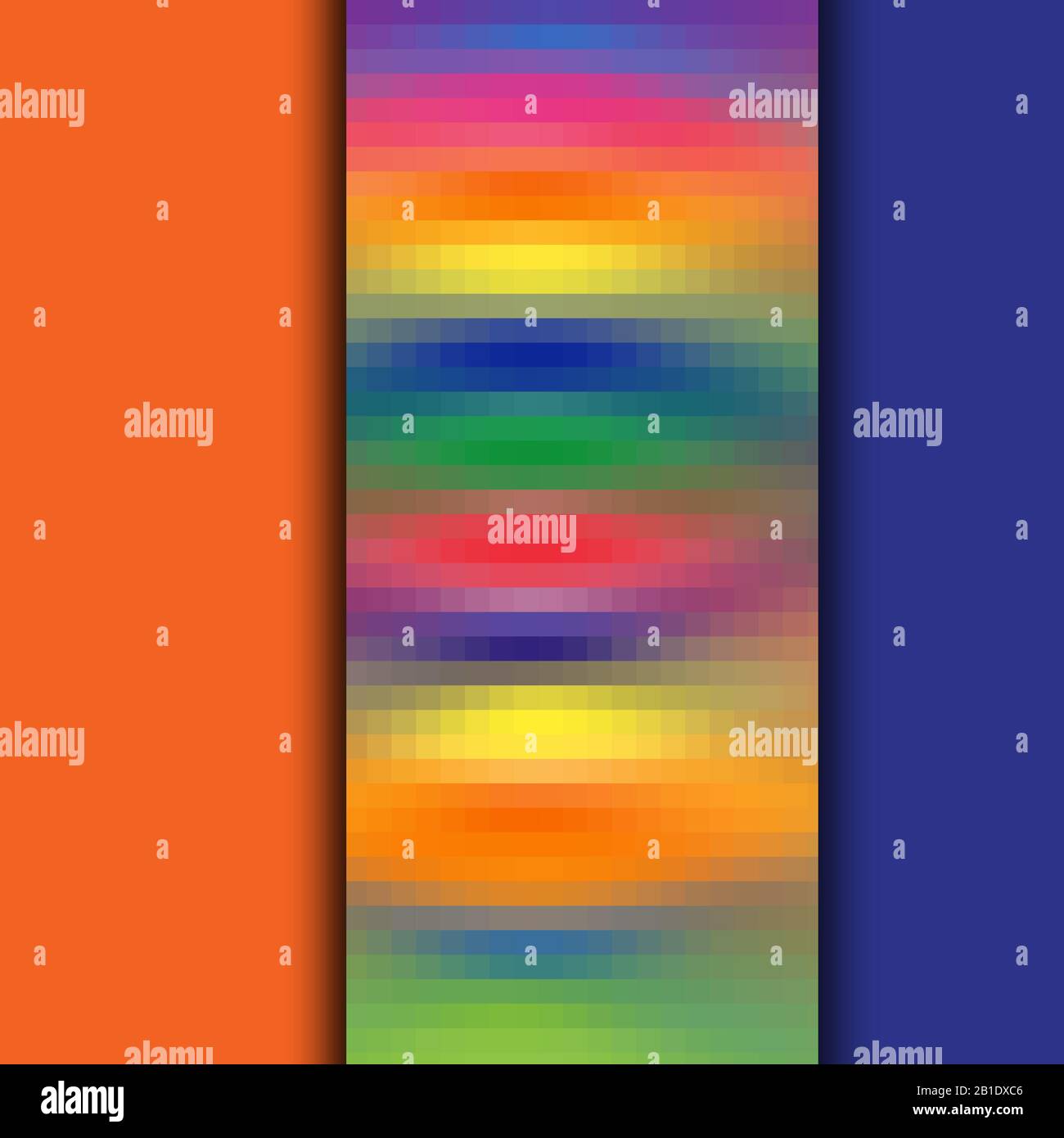 Tri-color background.Orange, purple strip. one strip painted in bright ...