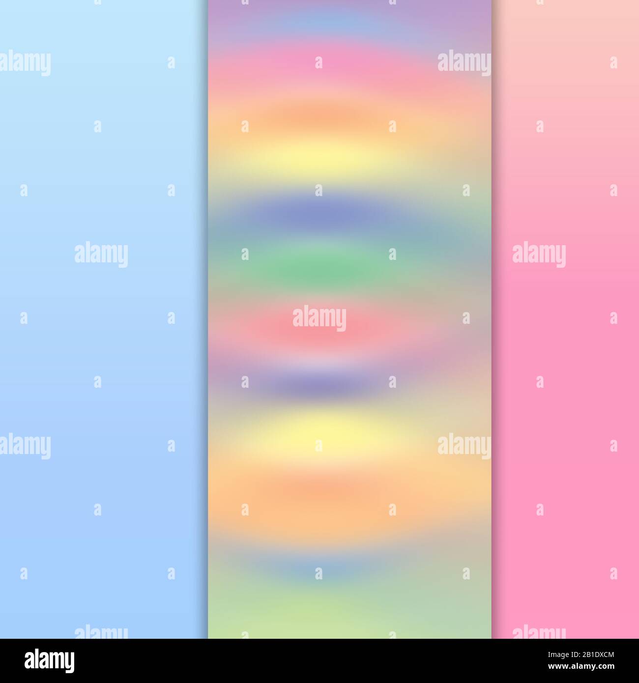 Tri-color background. Pink, blue stripes. one strip is painted in ...