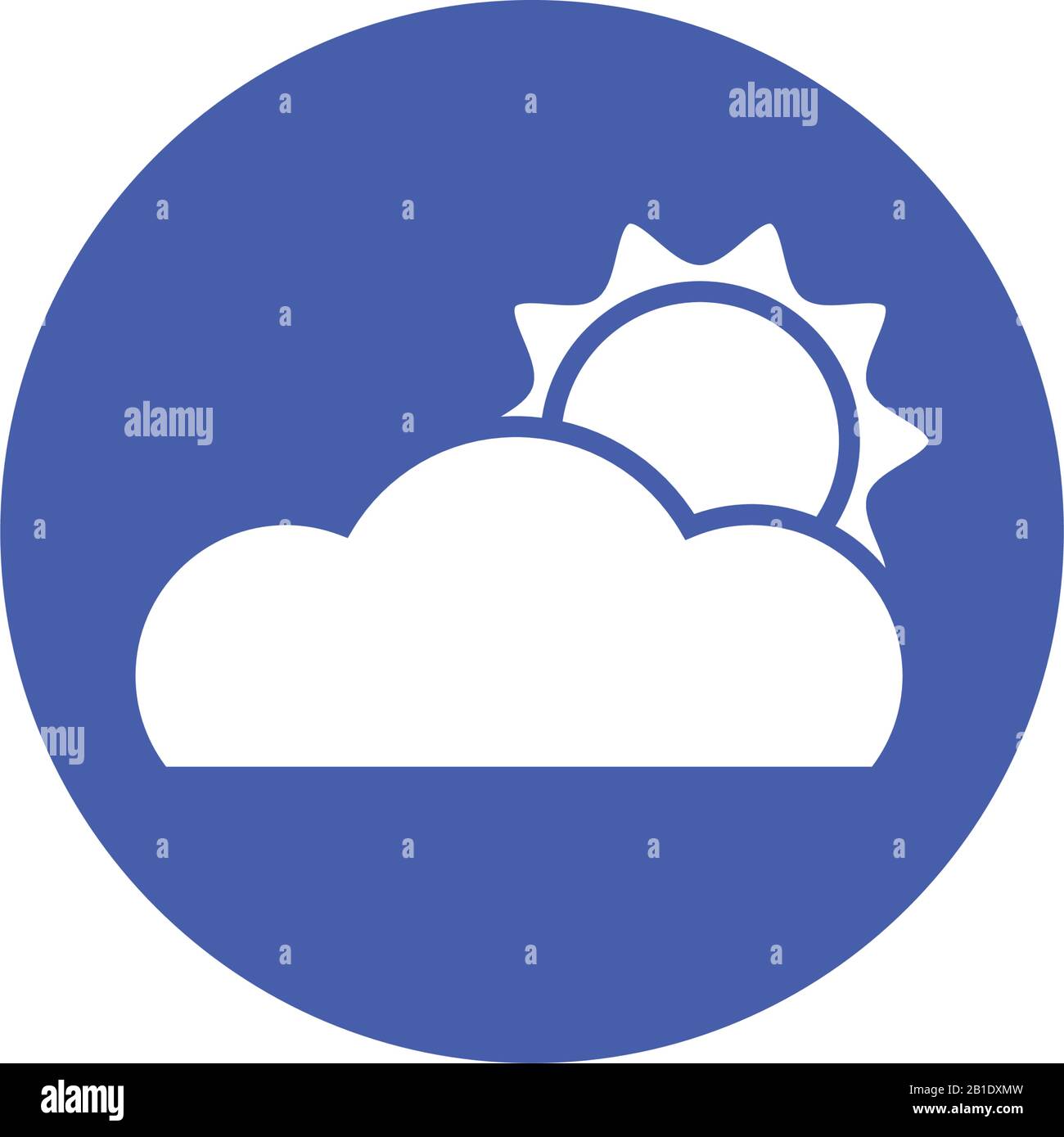 summer sun with cloud block style icon Stock Vector Image & Art - Alamy