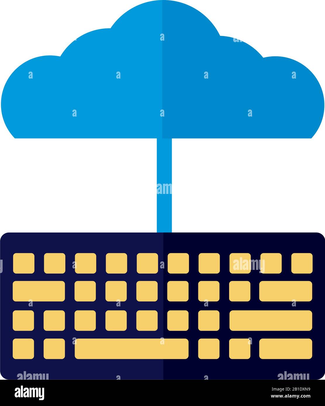 cloud computing with keyboard flat style Stock Vector Image & Art - Alamy