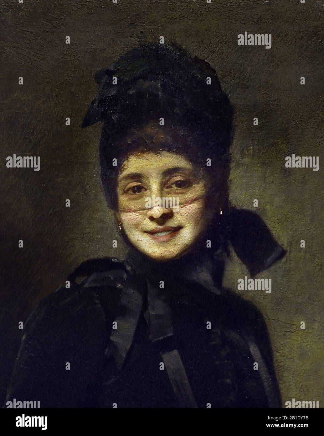 Lady behind a veil 1887 by yury leman hi-res stock photography and ...