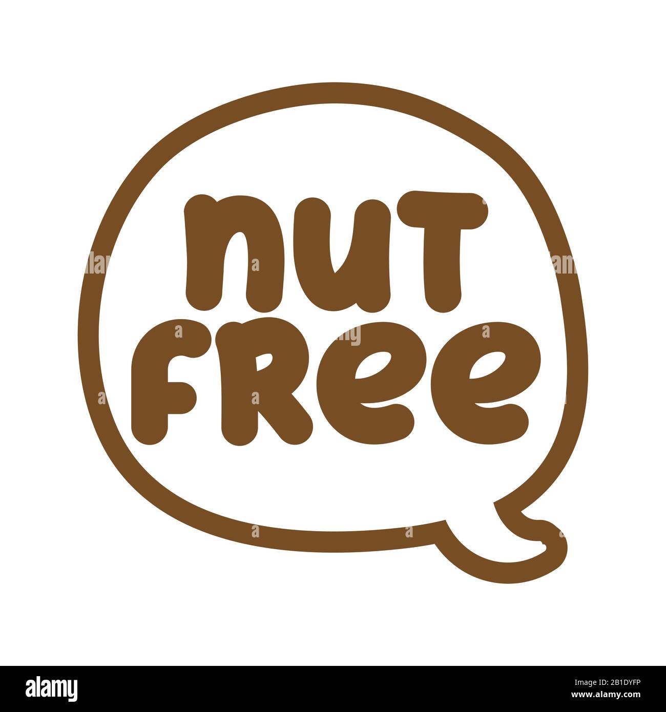 'nut free' - label. Handwritten calligraphy: restaurant, cafe menu ...