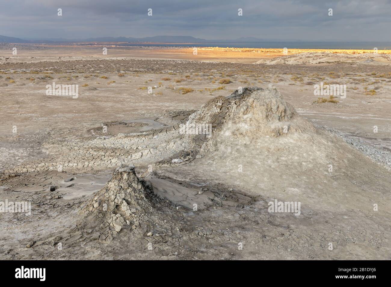 mud mountain in the valley of mud volcanoes of Gobustan near Baku ...