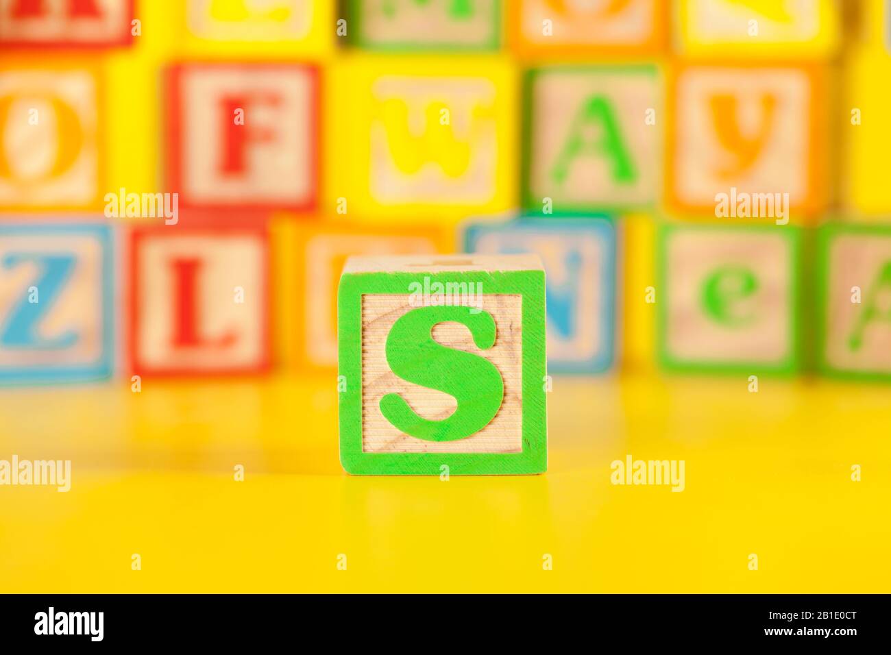 Photograph of colorful Wooden Block Letter S Stock Photo - Alamy