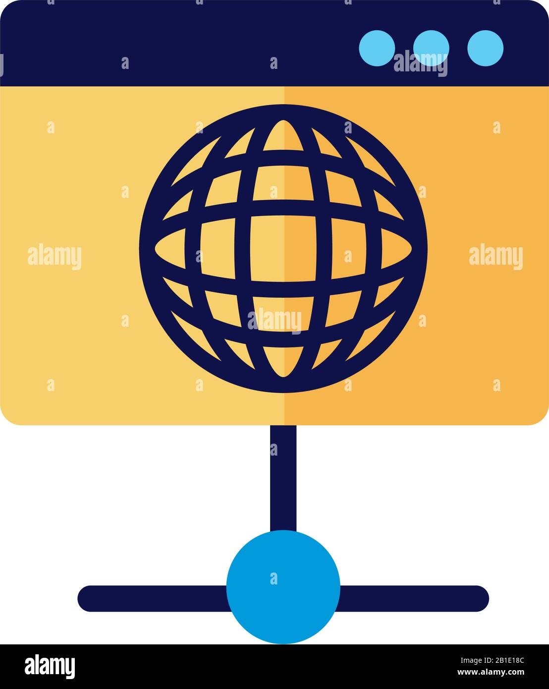 webpage template with sphere browser flat style Stock Vector Image ...