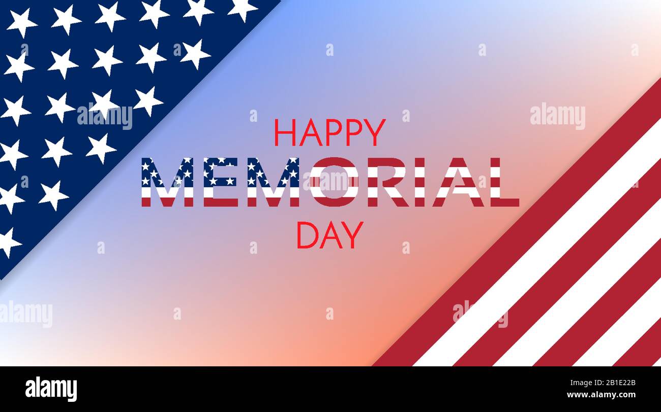 Happy Memorial Day Background. USA Flag Banner Stock Vector Image & Art ...