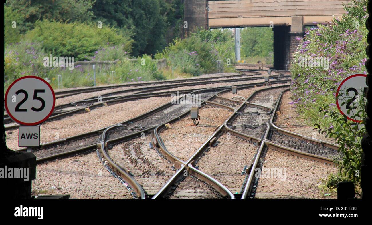 A Complex Arrangement of Train Tracks and Points Stock Photo - Alamy