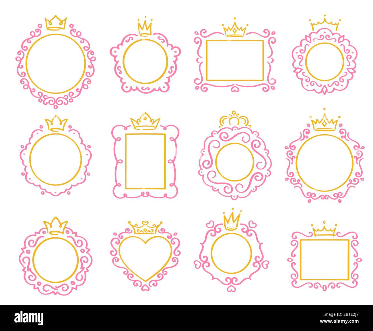 Pink Princess Crown Border