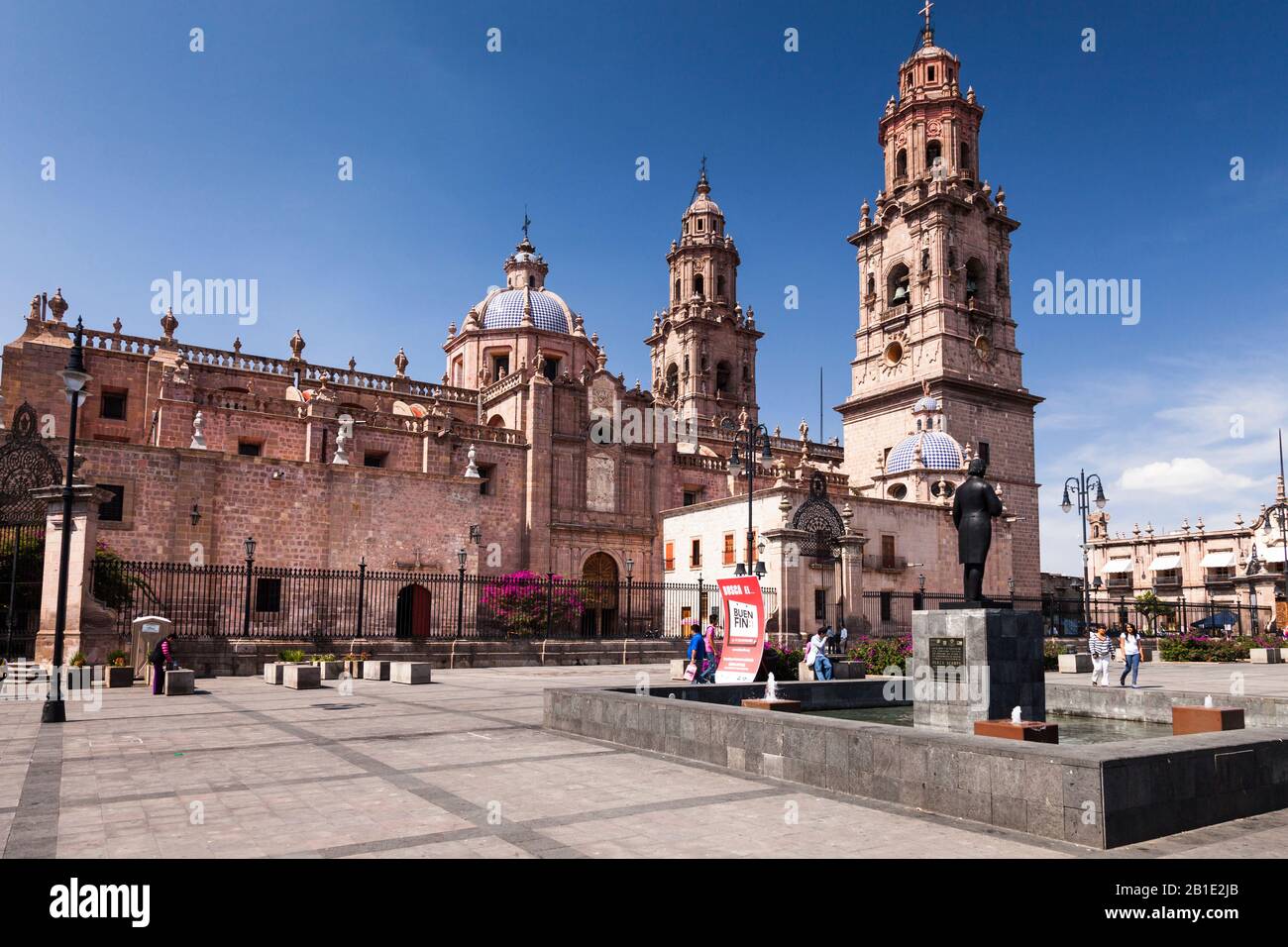 Morelia cathedral, Historic Centre of Morelia, state of Michoacan ...