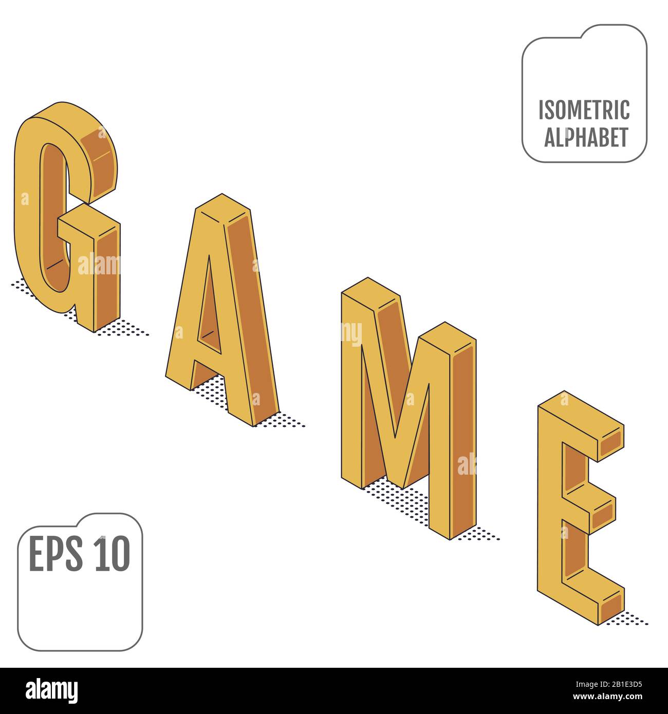 3d isometric letters Cut Out Stock Images & Pictures - Alamy