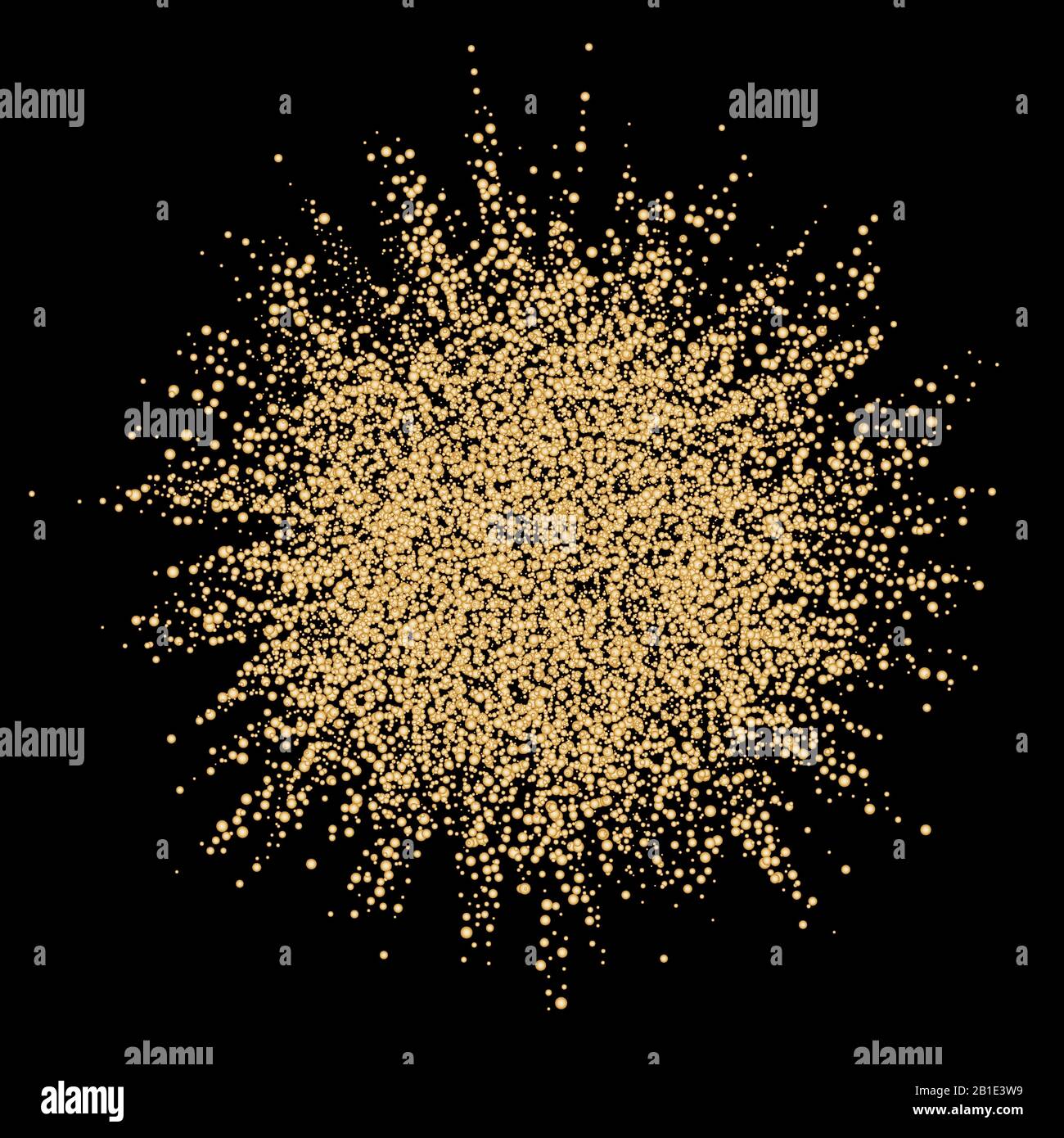 Abstract gold explosion on dark background. Golden glitter powder ...