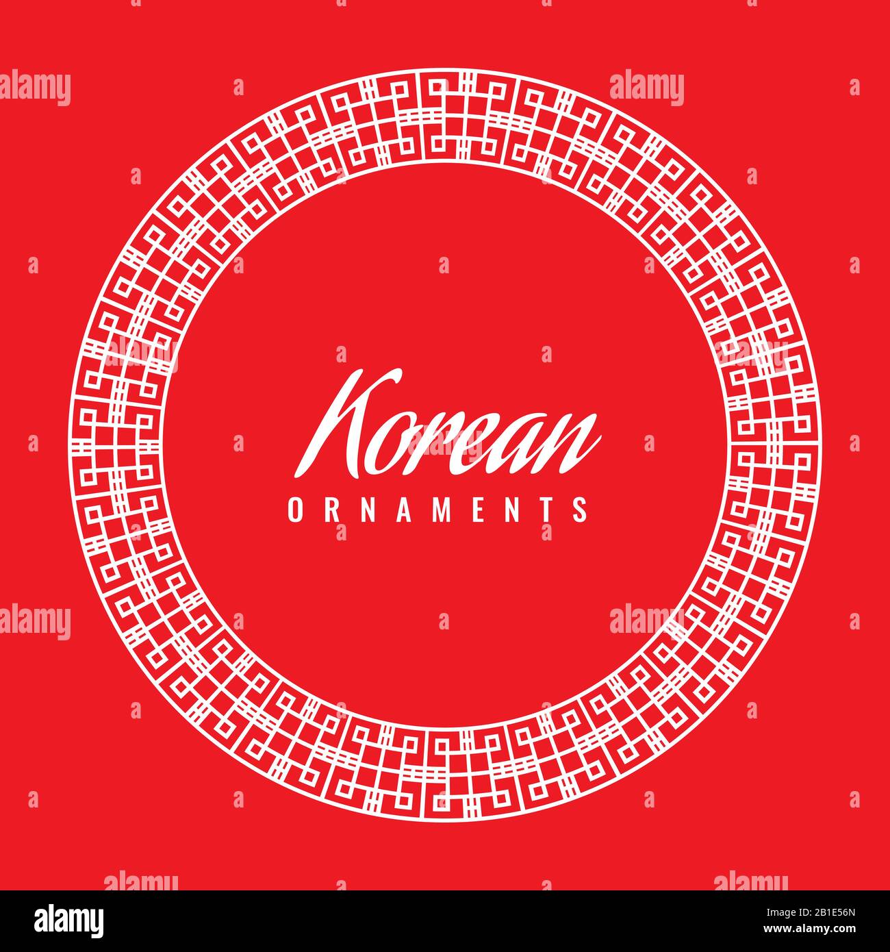 Geometric unique korean traditional pattern border. Vector illustration ...