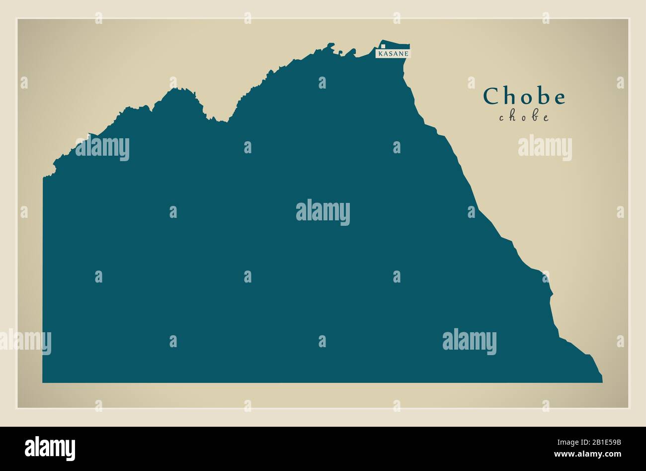 Modern Map - Chobe district Botswana illustration Stock Vector Image ...